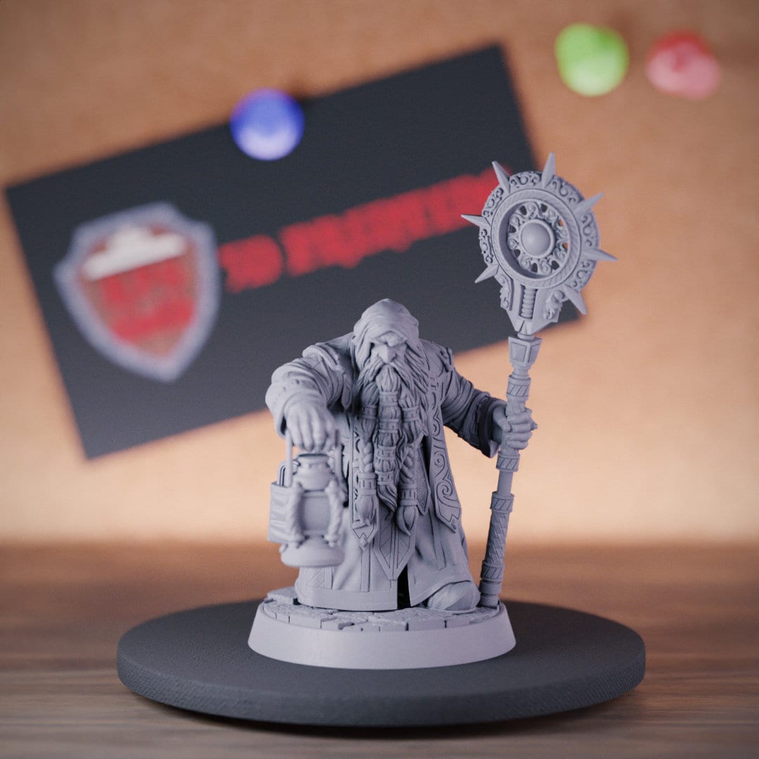 Dwarf Mage Miniature Cleric Mini Dungeons and Dragons Mini RPG Tabletop ...