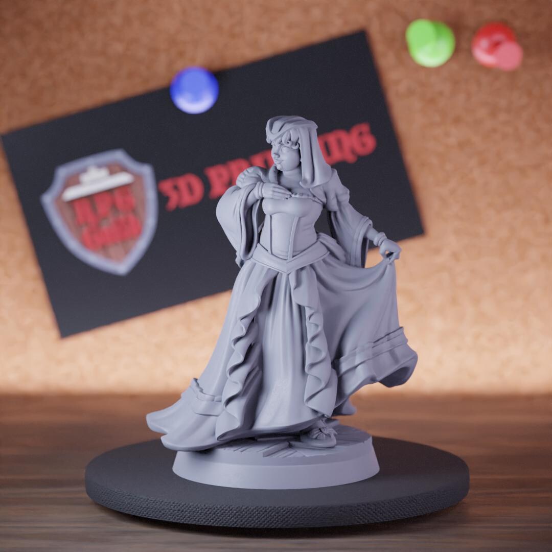 Medieval Lady Miniature Noble Woman Mini Dungeons and Dragons RPG ...