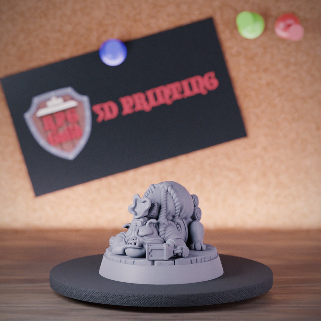Sleepy English Bulldog Explorer Miniature Cute Dog Dungeons and Dragons ...