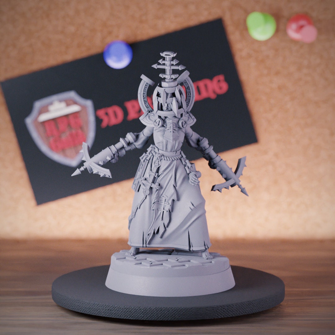 Red Crusade Nun Priest Miniature Templar Monster Dungeons and Dragons ...