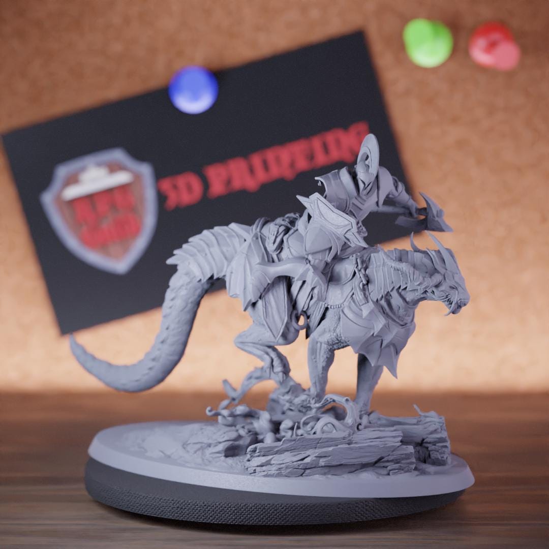 Guard Drake Rider Miniature Paladin Mini Dungeons and Dragons Mini RPG ...