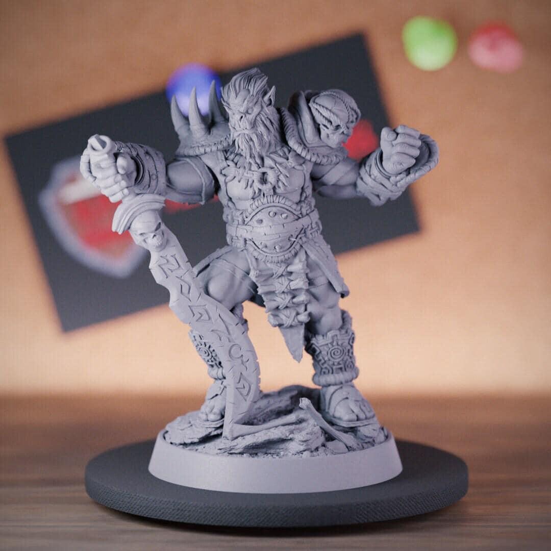 Bugbear Armored Fighter Miniature | 28mm-38mm | Resin 3D Printed D&D ...