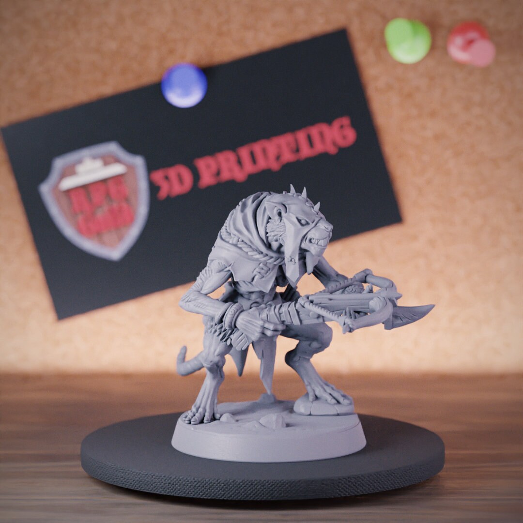 Ratmen Ranger Miniature Skaven Warrior Mini Dungeons and Dragons Mini ...