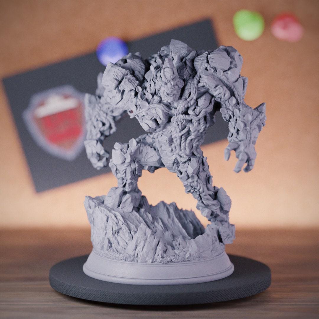 Stone Golem Construct Miniature | 28mm-75mm | Resin 3D Printed D&D ...