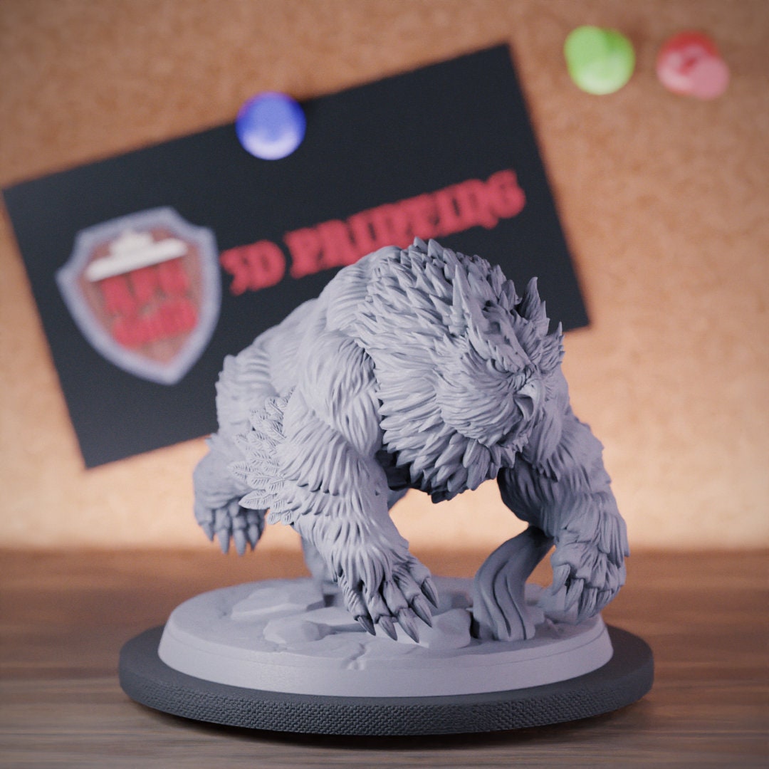 Snowy Owlbear Form Miniature Forest Monster Dungeons and Dragons Mini ...