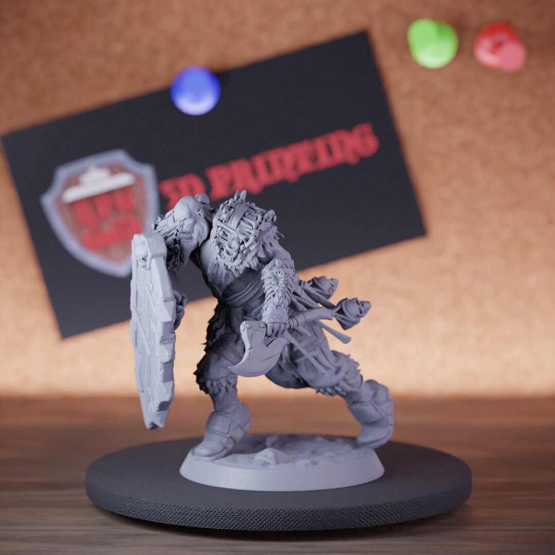 Orc Axe Fighter Miniature Defender Mini Dungeons and Dragons Mini RPG ...