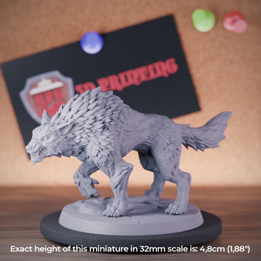 Wolf Miniature Animal Mini Dungeons and Dragons Mini RPG Tabletop ...