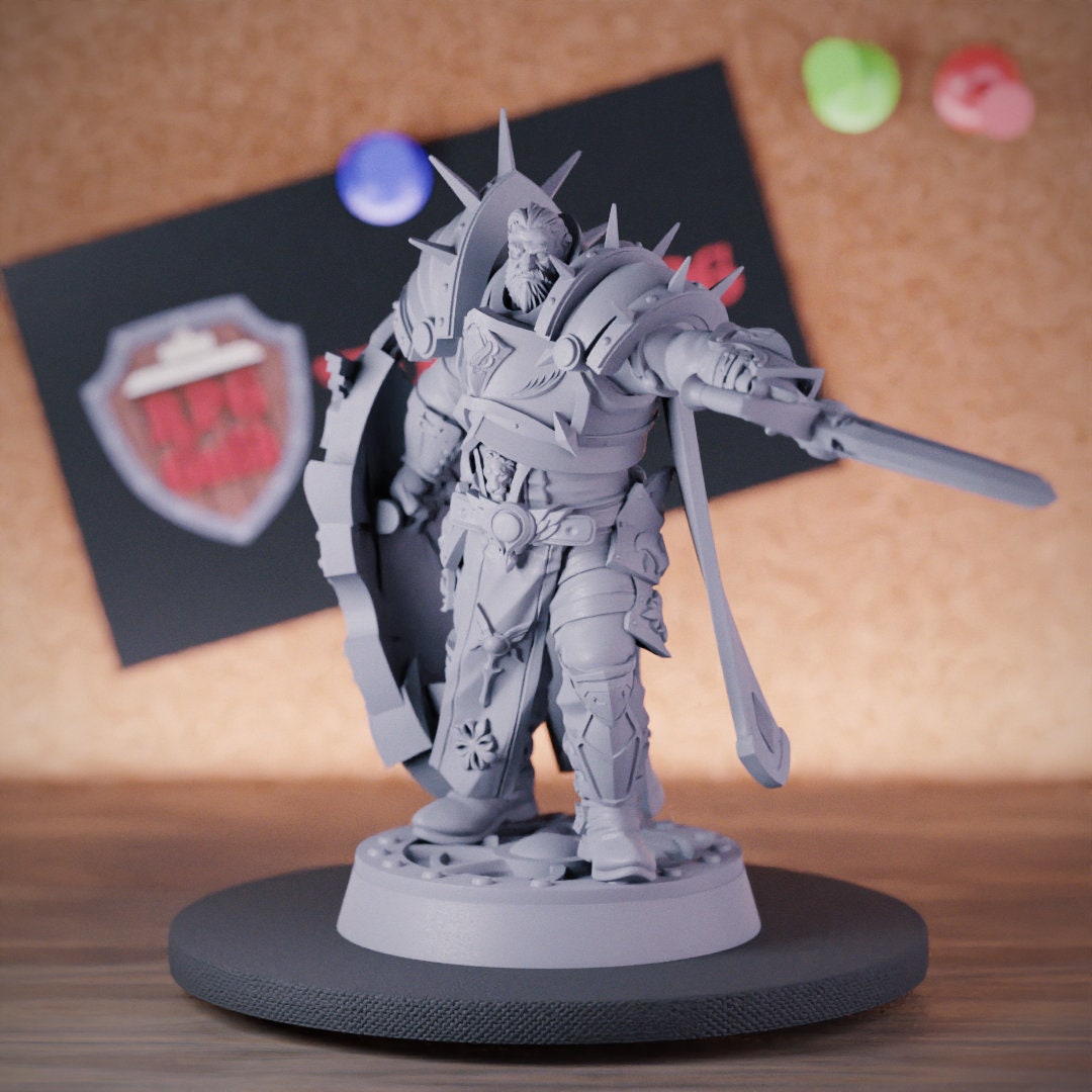Human Paladin Miniature Defender Fighter Mini Dungeons and Dragons Mini ...