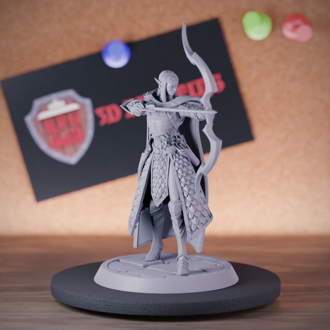 Elf Archer Miniature Bow Arrow Mini Dungeons and Dragons Mini RPG ...
