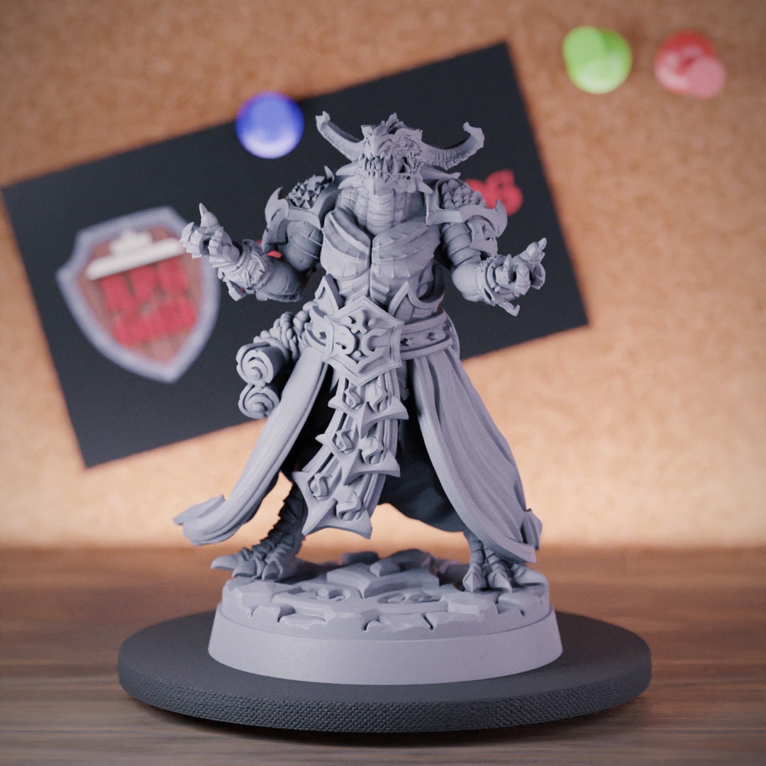 Dragonborn Monk Miniature Warrior Dungeons and Dragons Mini RPG ...