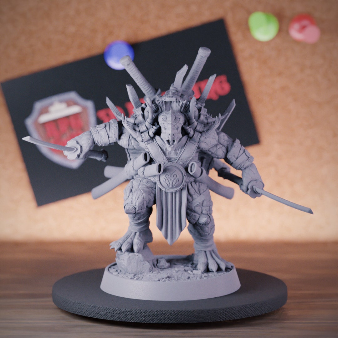 Ronin Tortle Miniature Ninja Dungeons and Dragons Mini RPG Tabletop ...