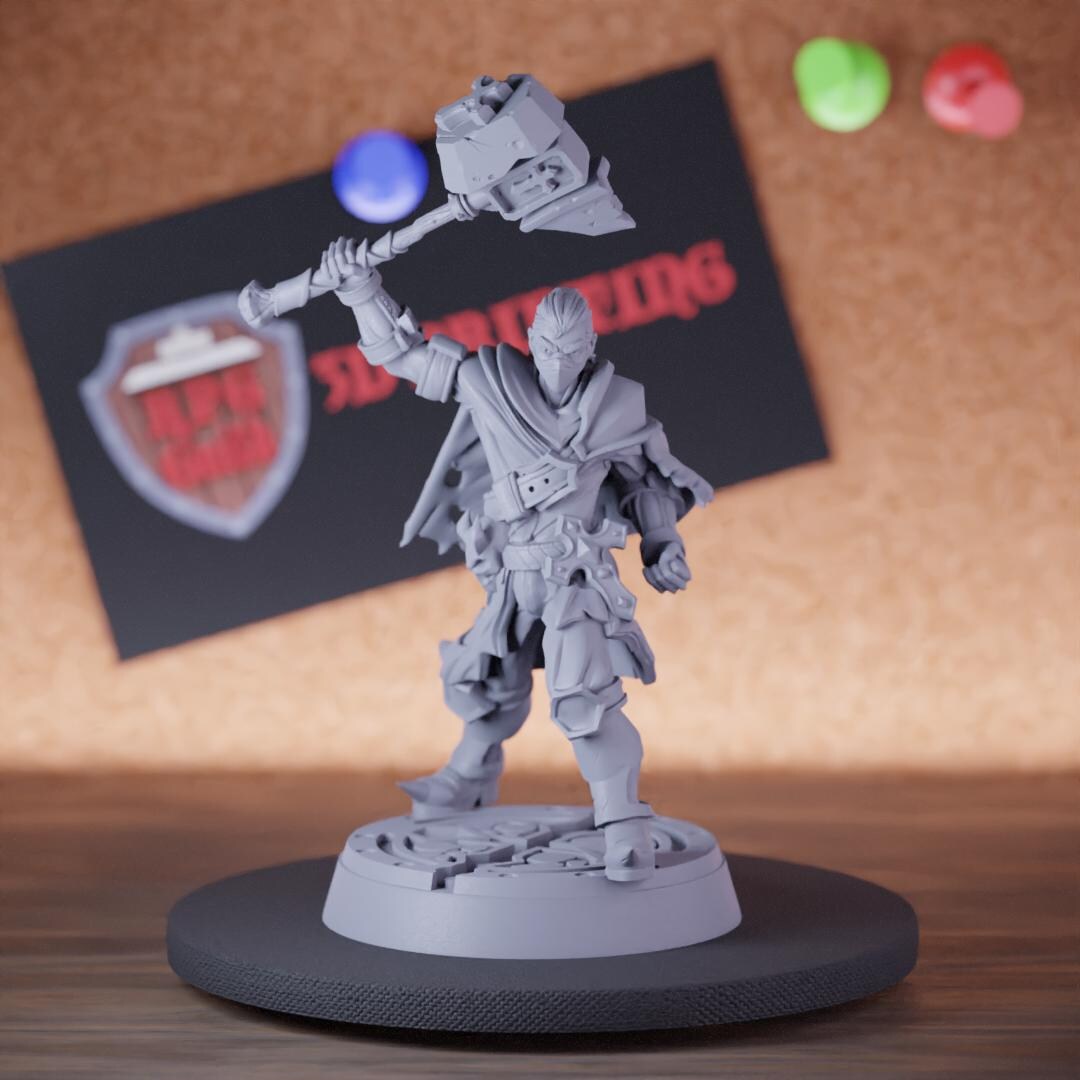 Hammer Warrior Miniature Bandit Leader Mini Dungeons and Dragons RPG ...