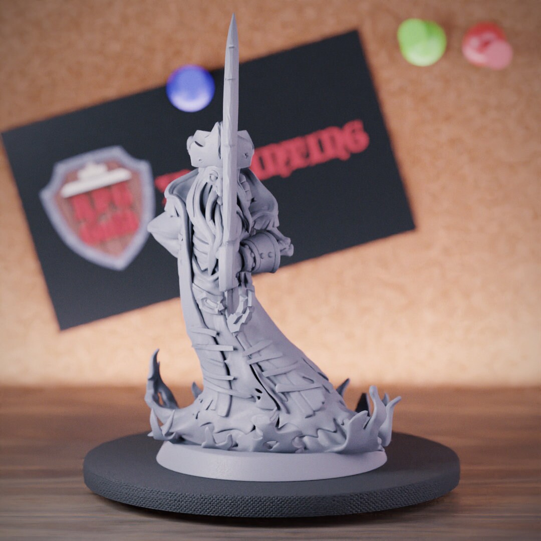 Zombie Captain Miniature Wraith Dungeons and Dragons Mini RPG Tabletop ...