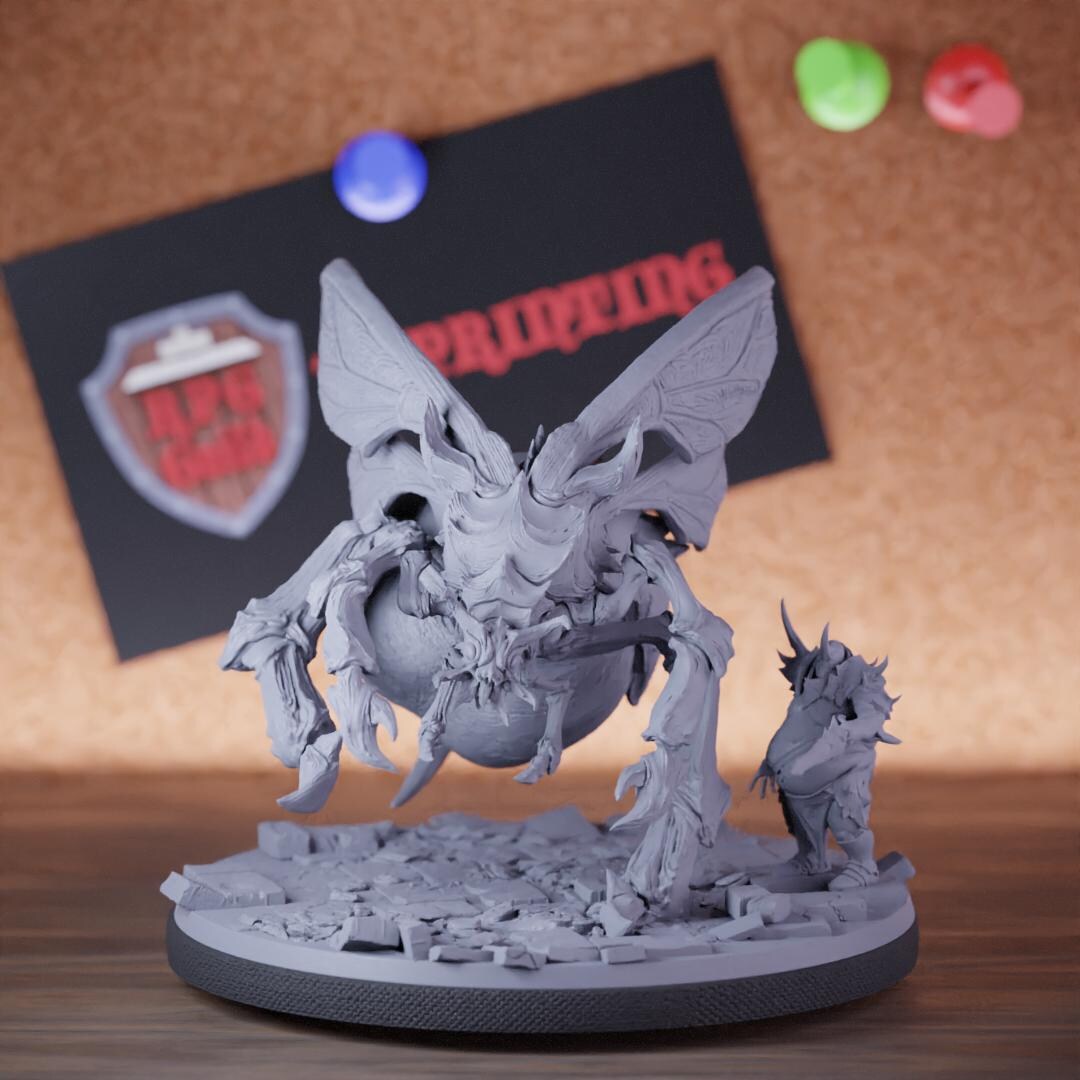 Ogre Warrior Miniature Giant Wasp Rider Mini Dungeons and Dragons RPG ...