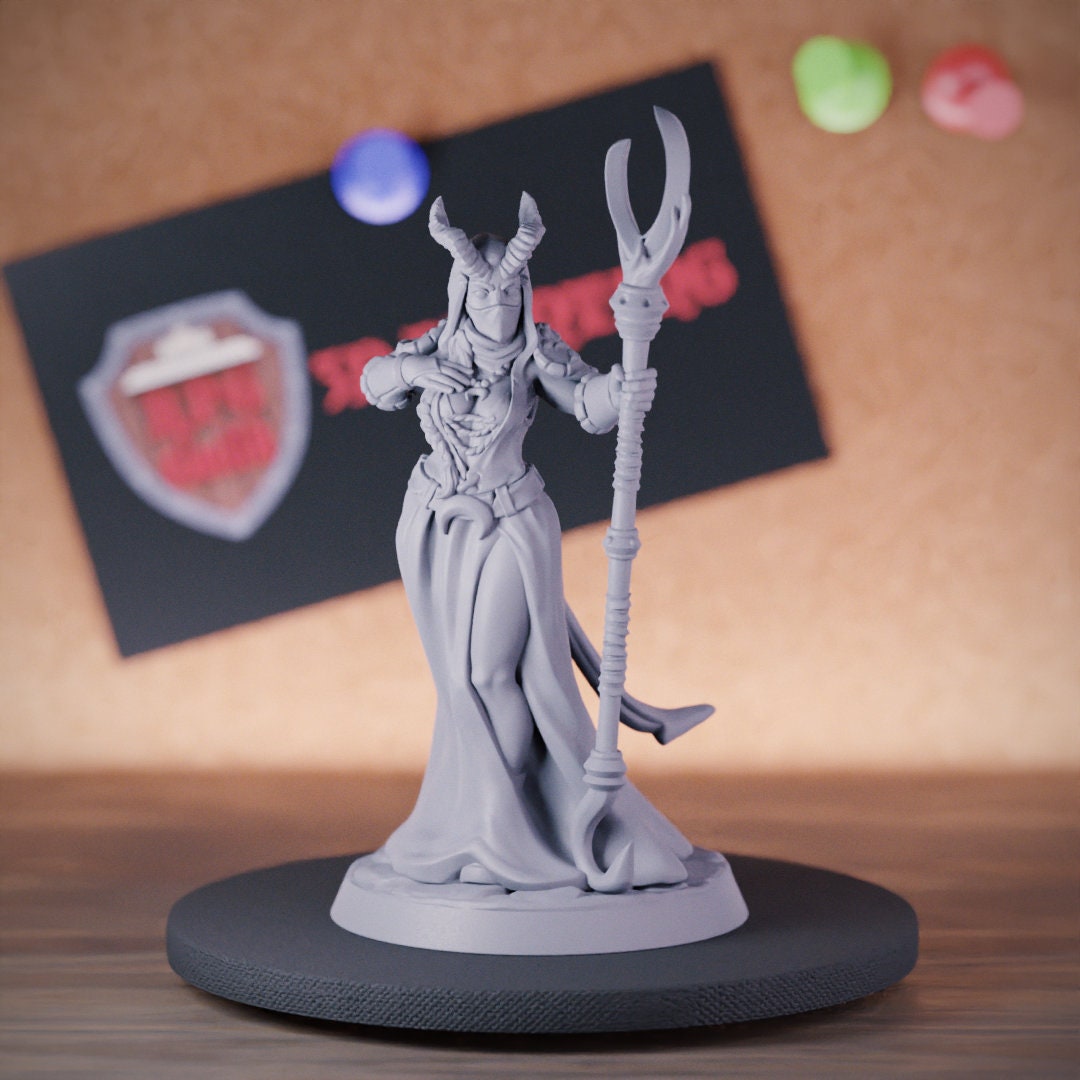 Tiefling Mage Miniature Dungeons and Dragons Mini RPG Tabletop ...