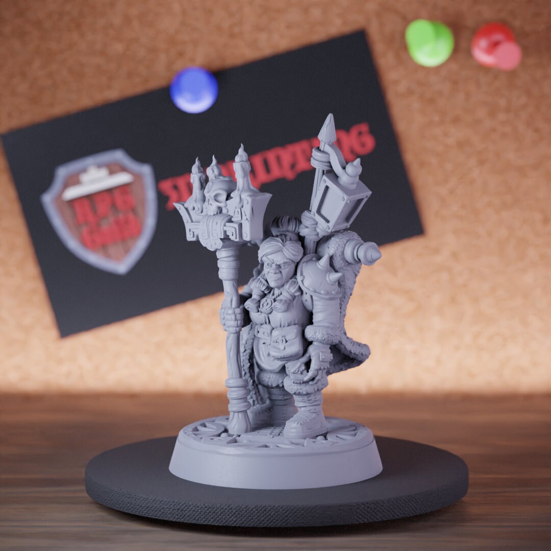 Female Dwarf Miniature Warlock Mini Dungeons and Dragons RPG Tabletop ...