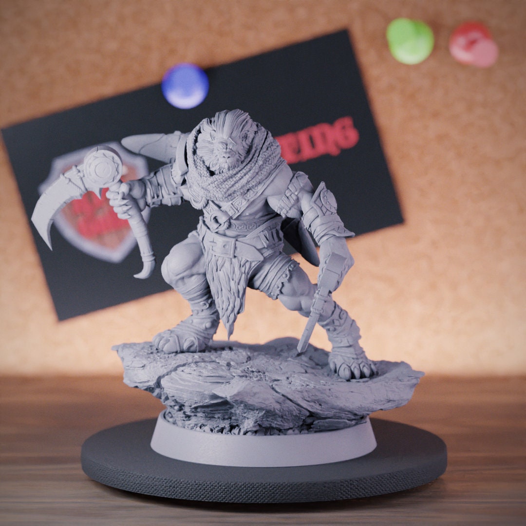 Leonin Rogue Miniature Tabaxi Assasin Dungeons and Dragons Mini RPG ...