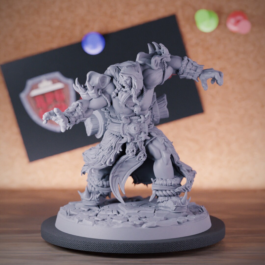 Orc Wizard Boss Warlock Miniature Monster Guldan Dungeons and Dragons ...