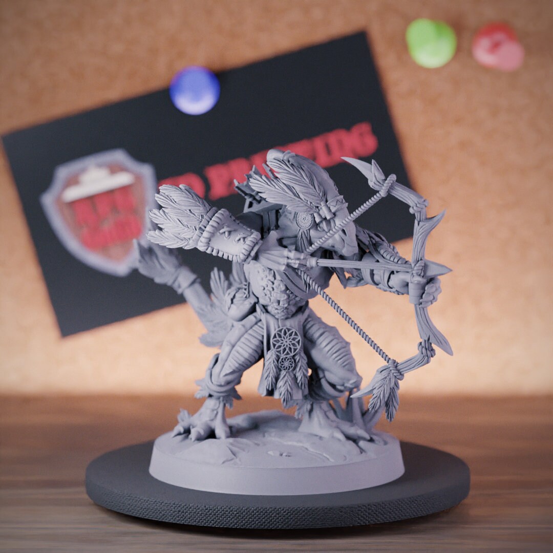 Lizardfolk Archer Miniature Monster Savage Dungeons and Dragons Mini ...