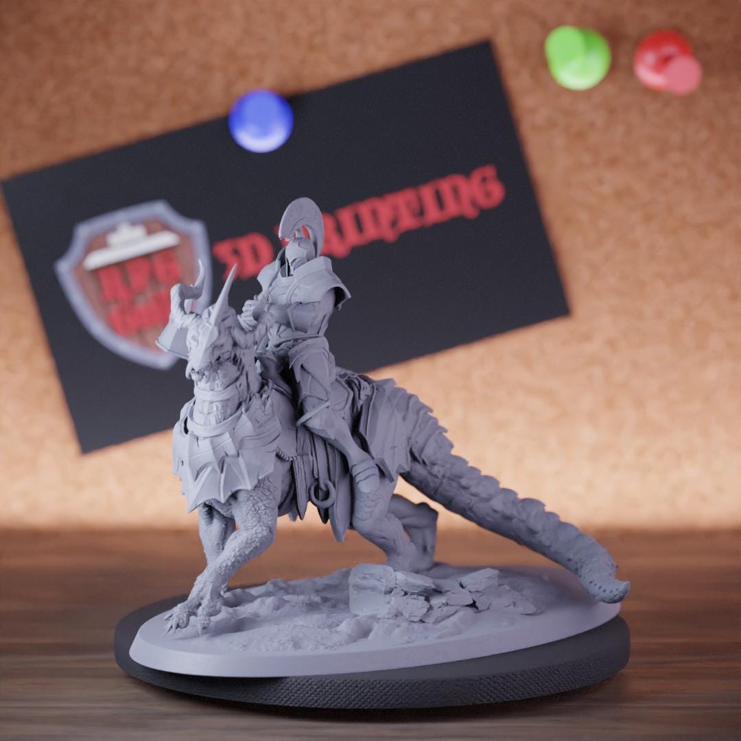 Guard Drake Rider Miniature Paladin Fighter Mini Dungeons and Dragons ...