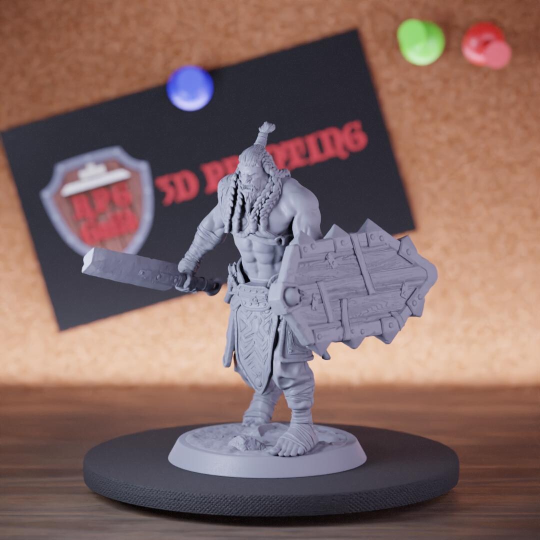 Orc Guard Fighter Miniature Defender Mini Dungeons and Dragons Mini RPG ...
