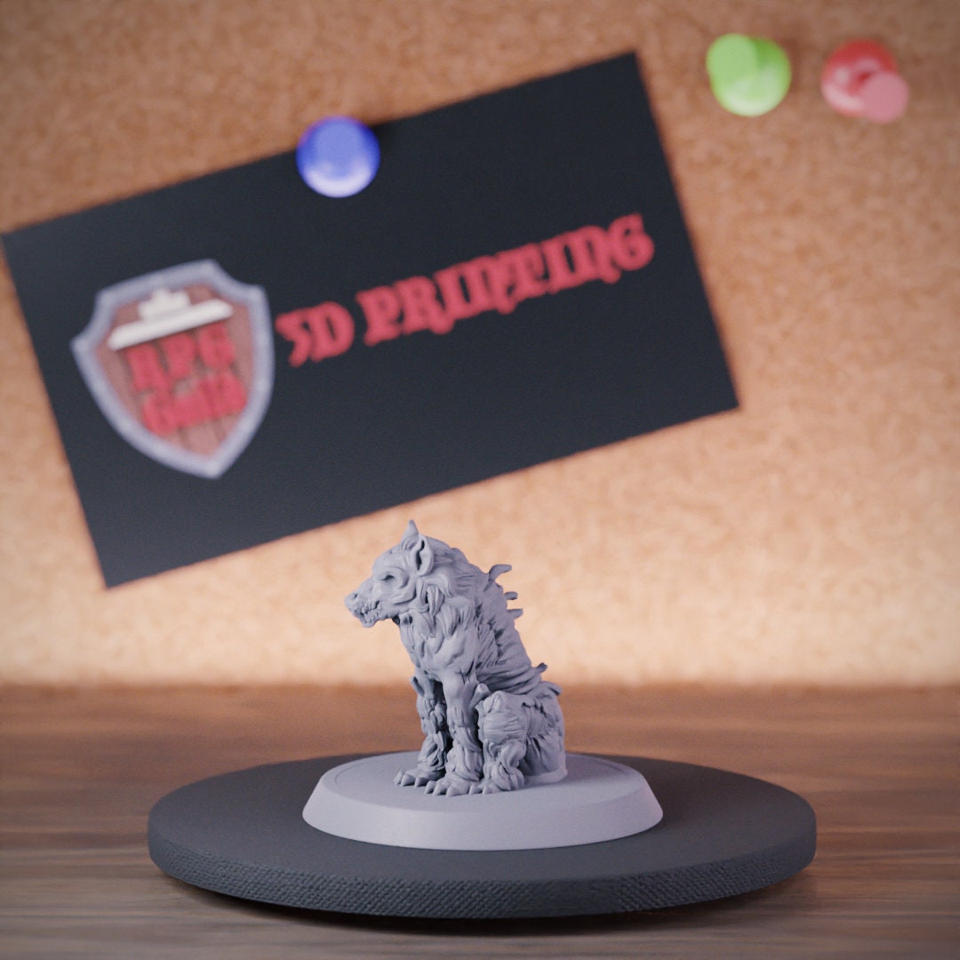 Hellhound Warlock Fiend Miniature Undead Demon Dungeons and Dragons Mini RPG Tabletop Miniature ...