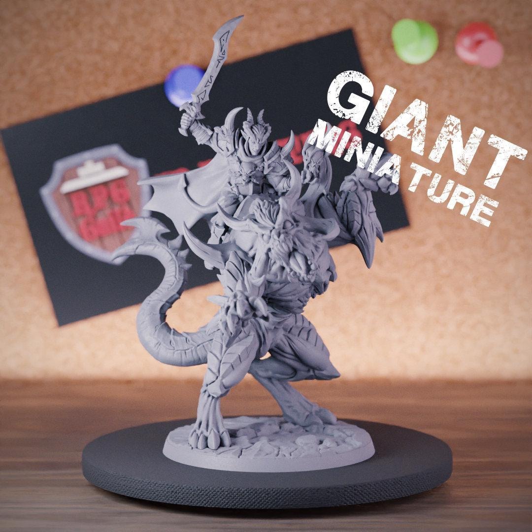 Tiefling Demon Prince Mounted Miniature Warlock Dungeons and Dragons ...