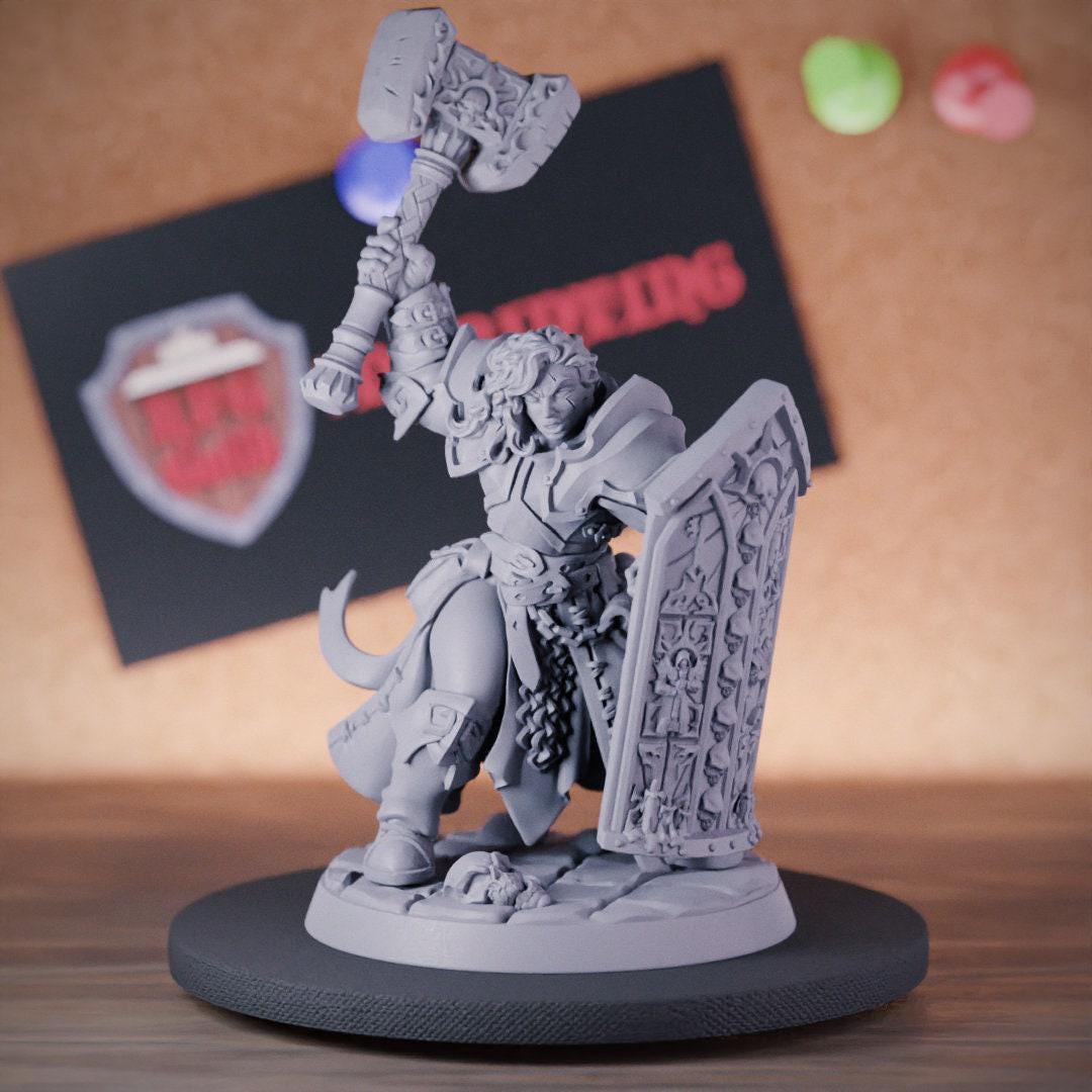 Female Paladin Templar Miniature Cleric Dungeons and Dragons Mini RPG ...
