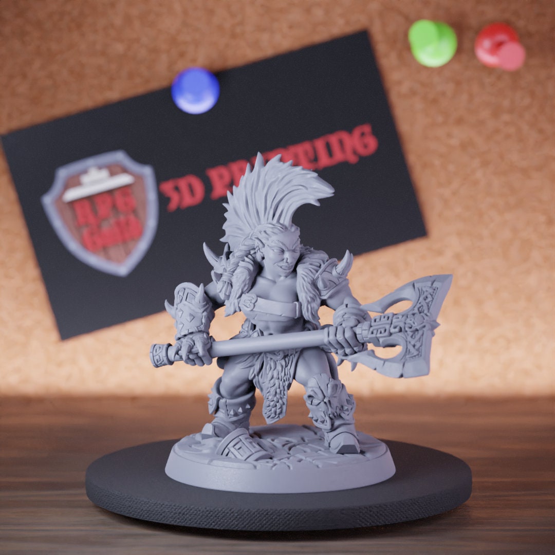 Female Dwarf Leader Miniature Guard Warrior Mini Dungeons and Dragons ...