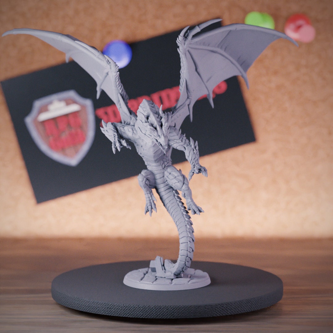 Assault Red Dragon Miniature Drakonid Mini Dungeons and Dragons Mini ...