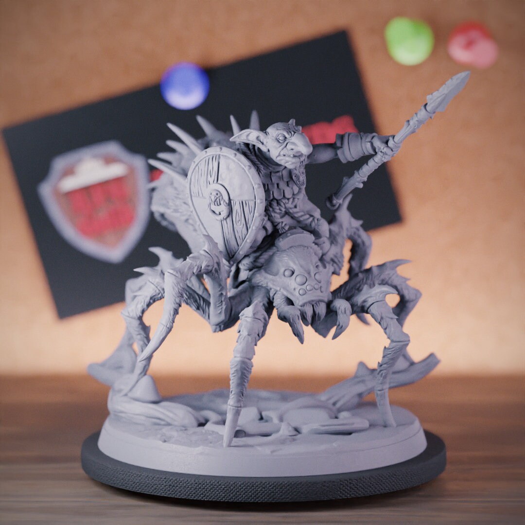 Goblin Rider Miniature Spider Rider Mini Goblin Dungeons and Dragons ...