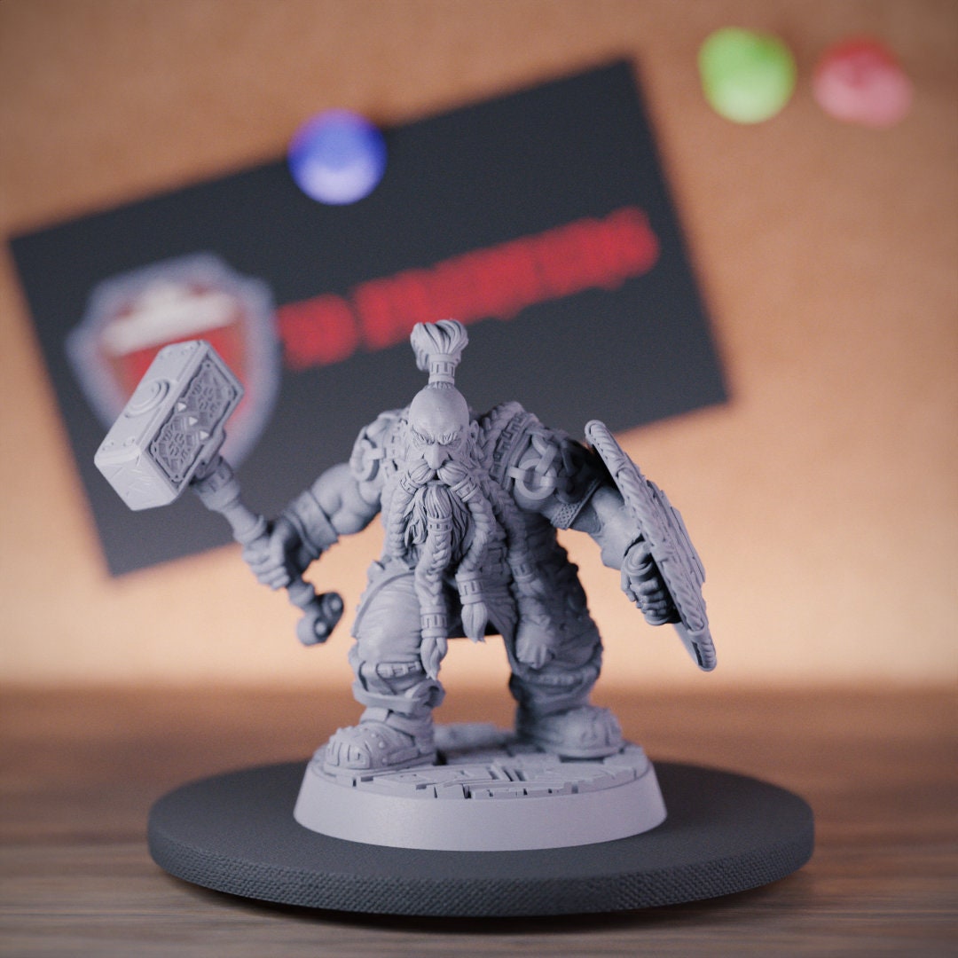 Dwarf Warrior Miniature Dungeons and Dragons Mini RPG Tabletop ...