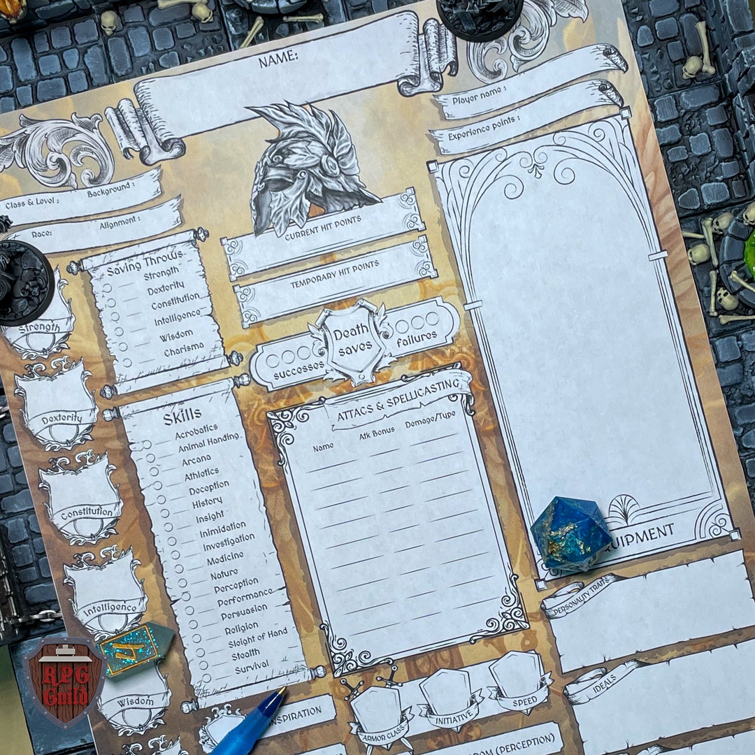 Dnd 5e Character Sheet Paladin Printable D&D 5e Paladin Sheet - Etsy ...