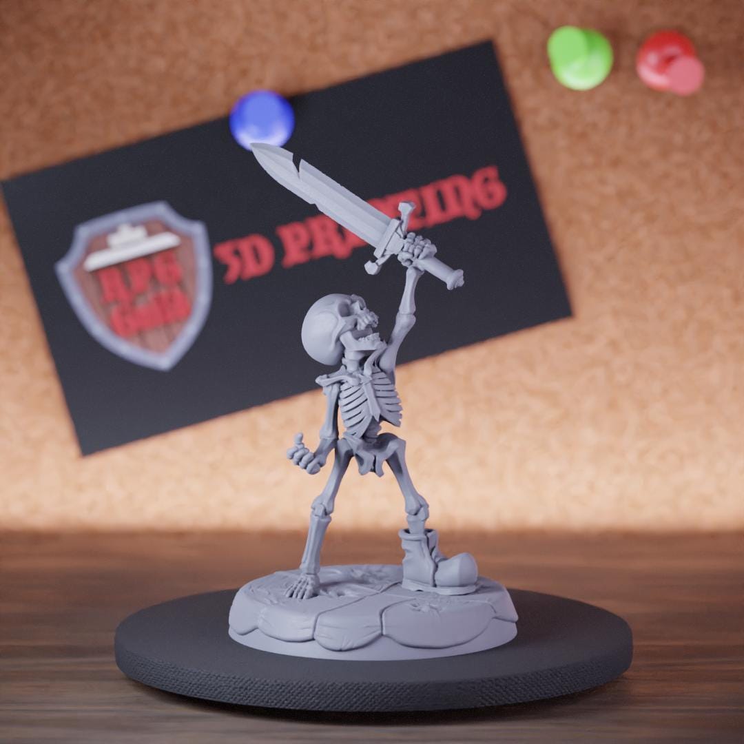 Small Skeleton Miniature Sword Fighter Monster Mini Dungeons and ...