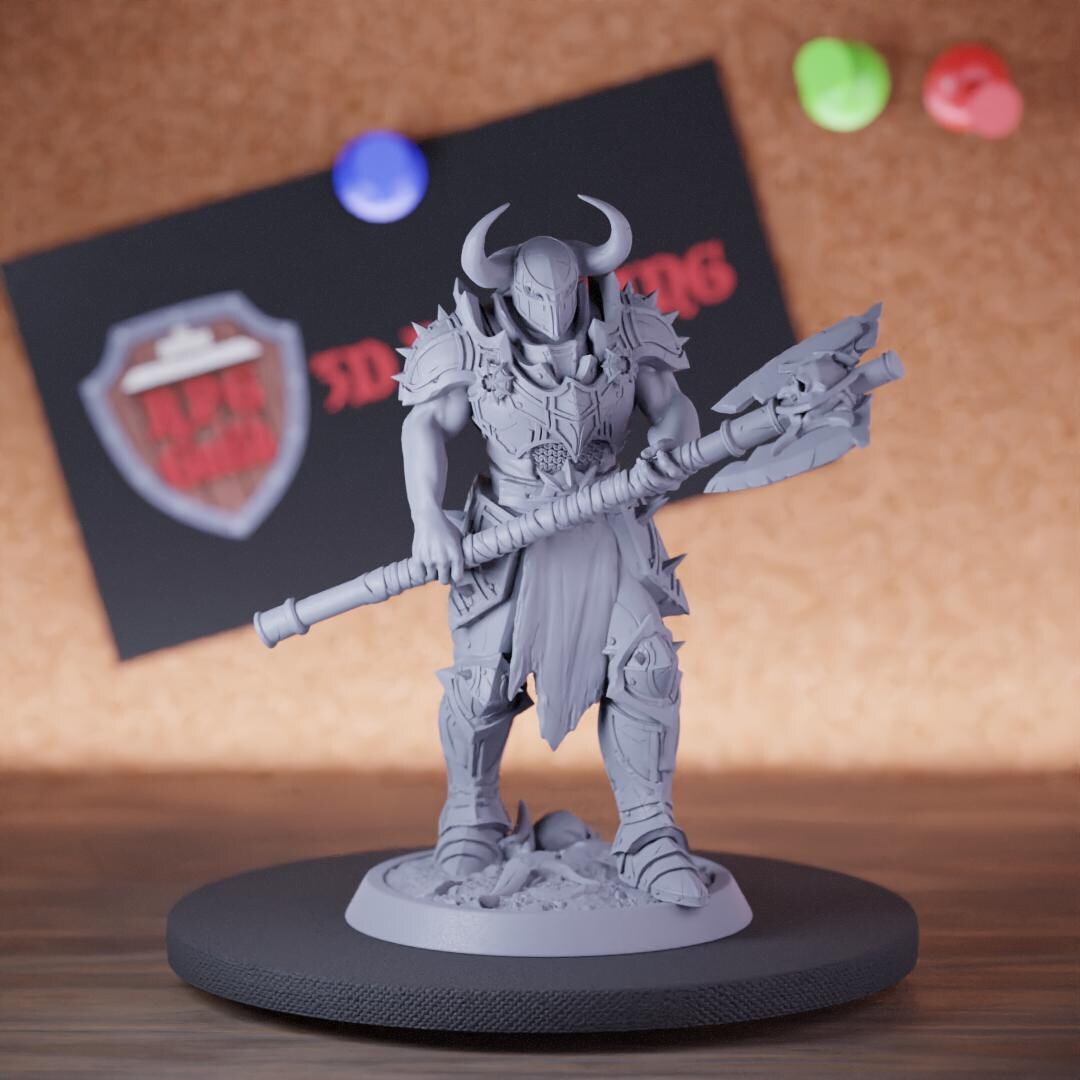 Viking Guard Miniature Axe Fighter Mini Dungeons and Dragons Mini RPG ...