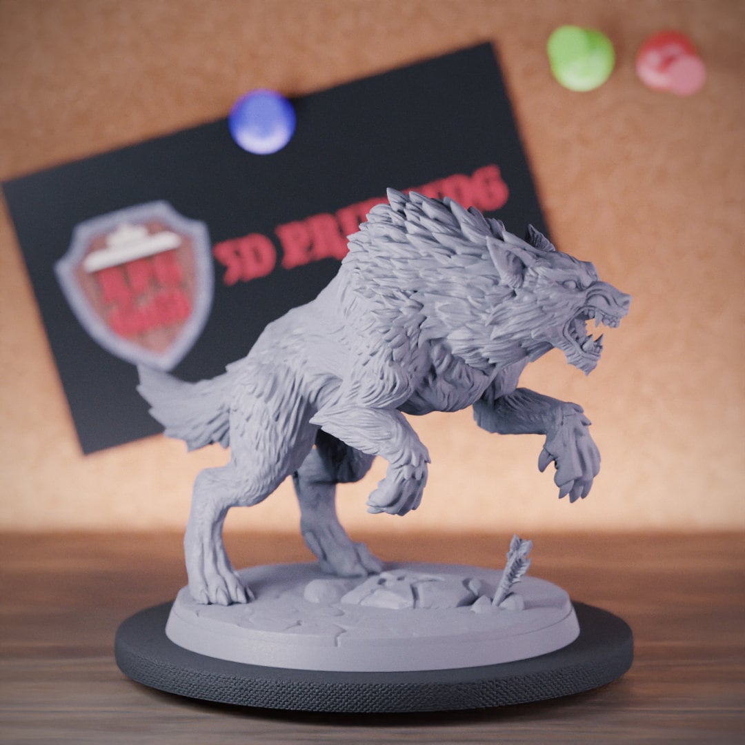 Wolf Miniature Animal Mini Dungeons and Dragons Mini RPG Tabletop ...