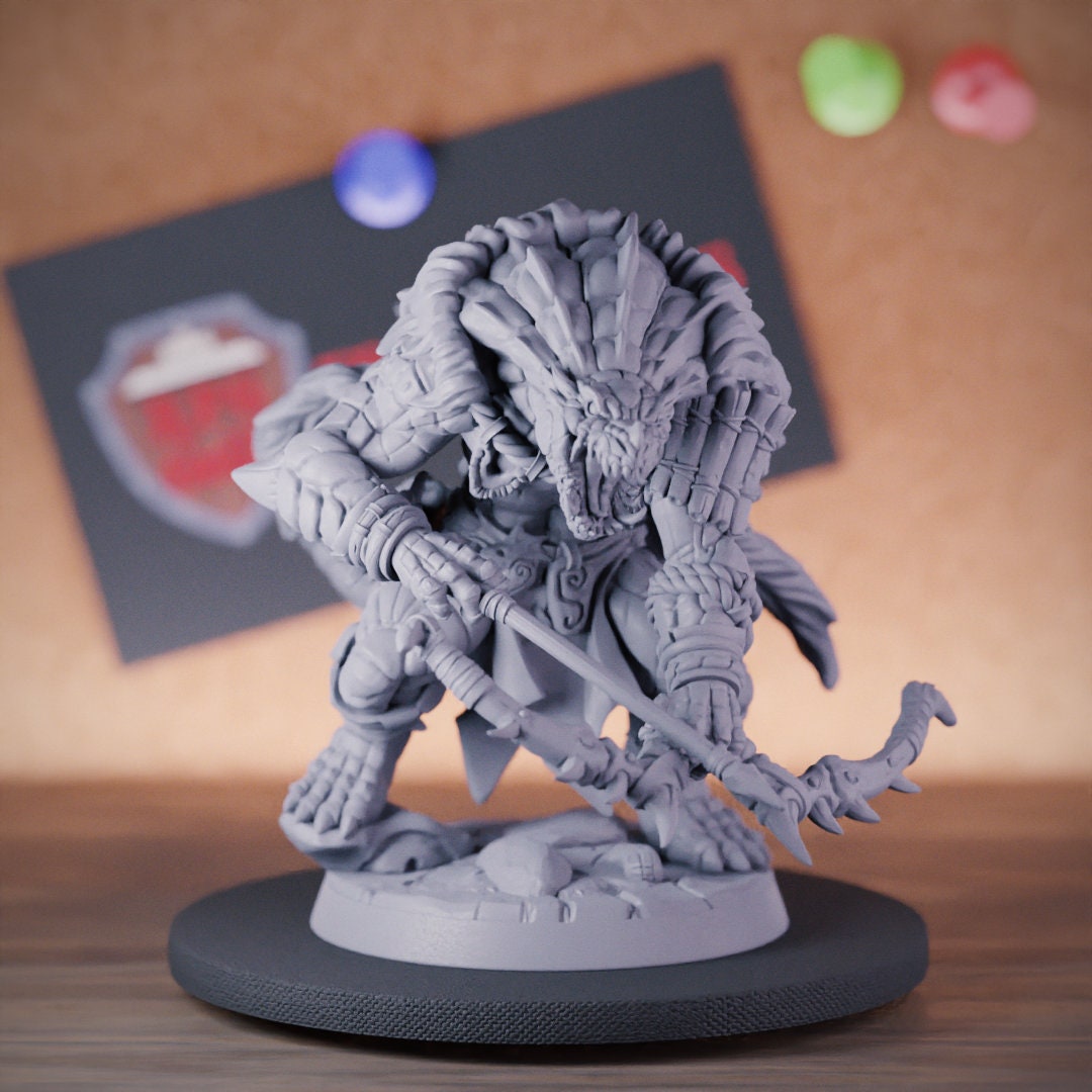 Lizardmen Archer Miniature Dungeons and Dragons Mini RPG Tabletop ...