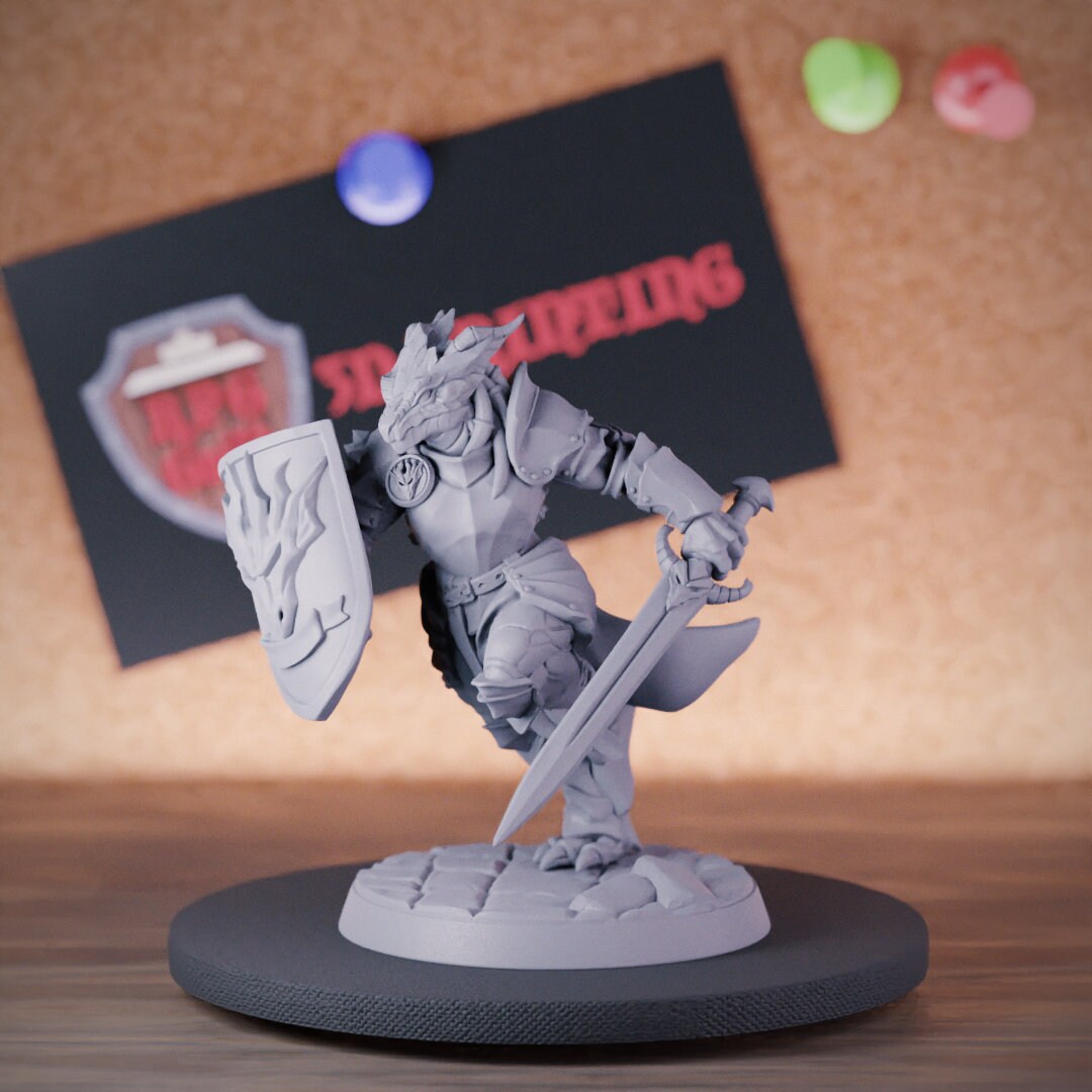 Dragonborn Female Fighter Hero Miniature Mini Dungeons and Dragons Mini ...