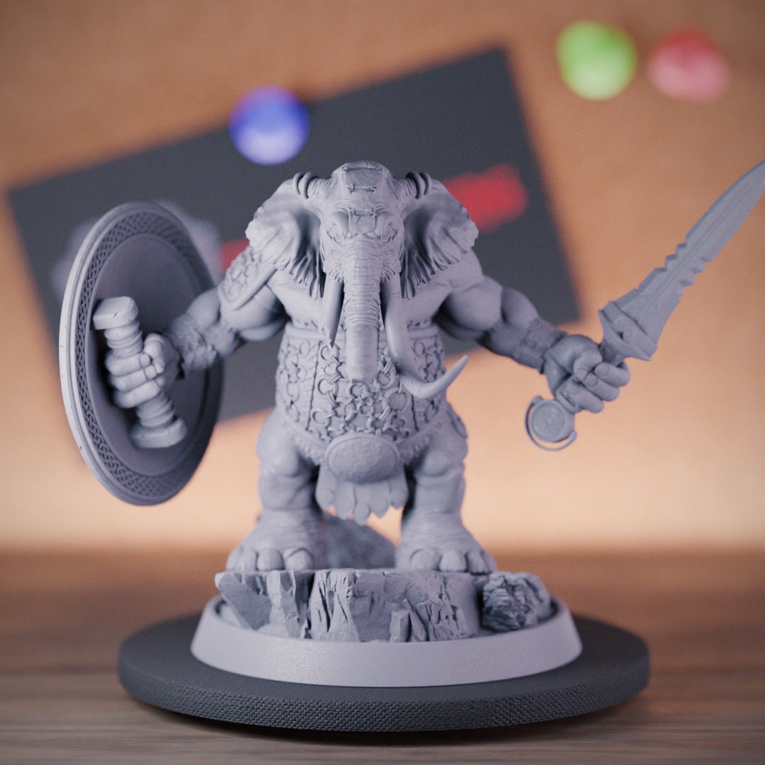 Oliphant Miniature Dnd Elephant Warrior Dungeons and Dragons Mini RPG ...