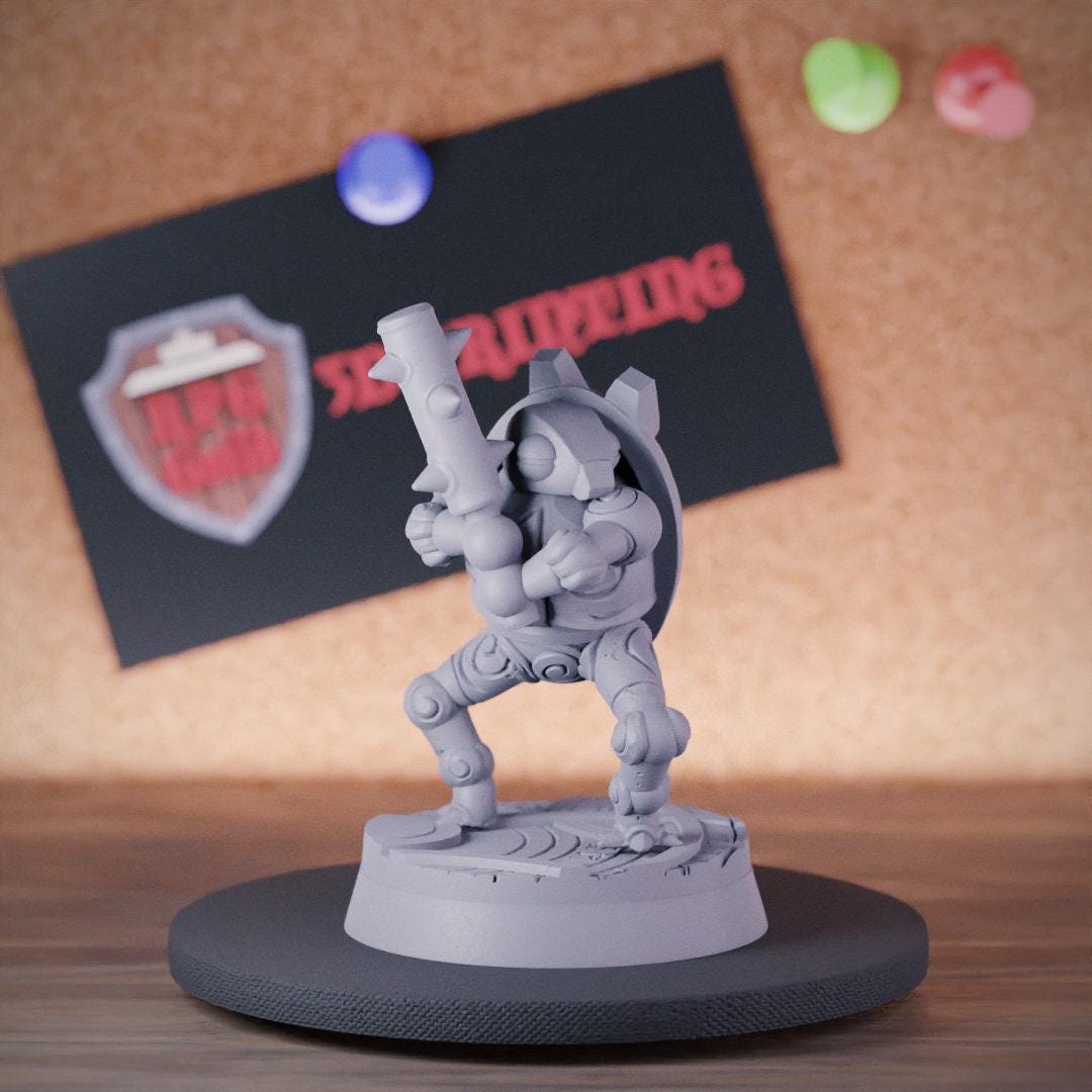 Clockwork Golem Miniature Construct Minion Dungeons and Dragons Mini ...