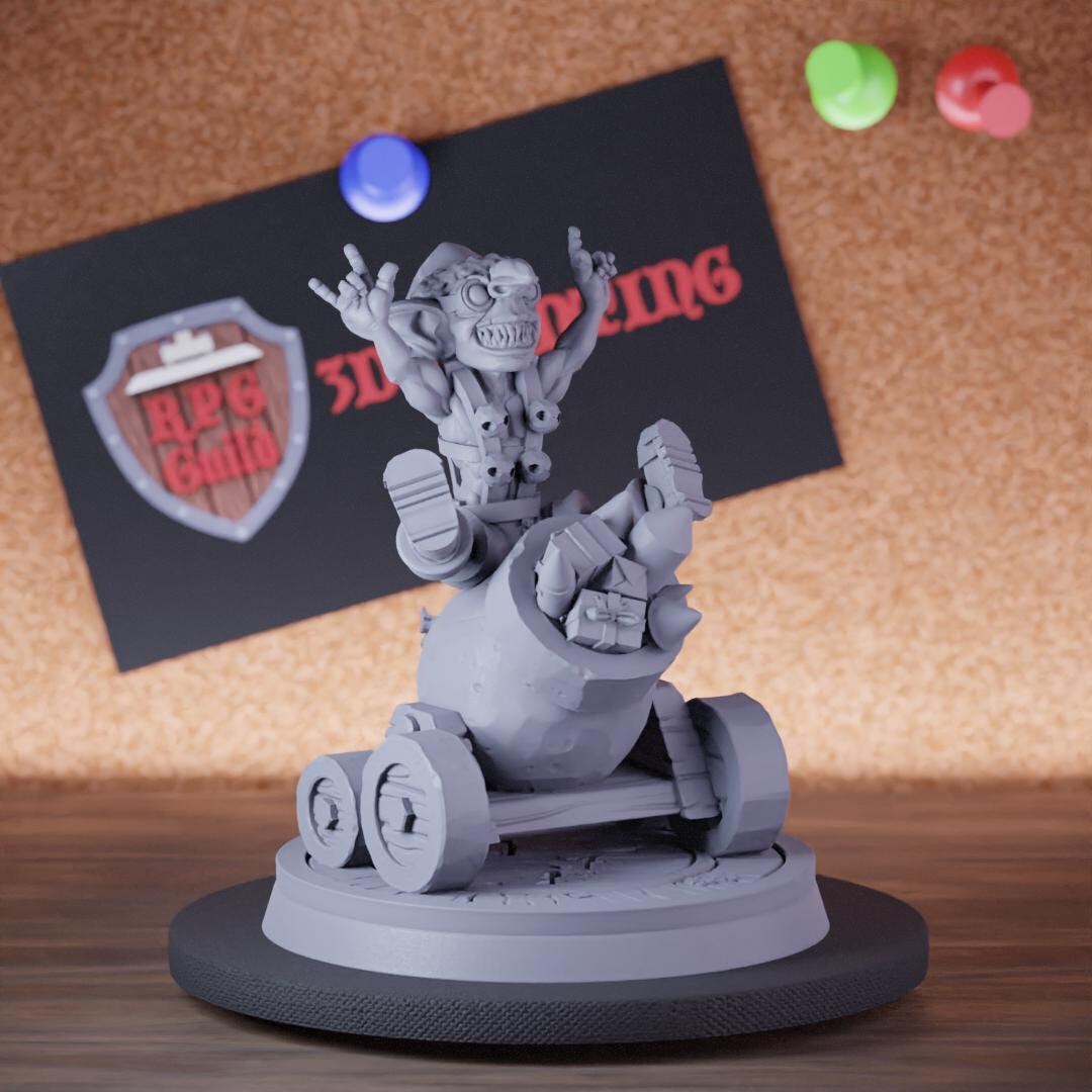 Firework Cannon Goblin Miniature Christmas Mini Dungeons and Dragons ...