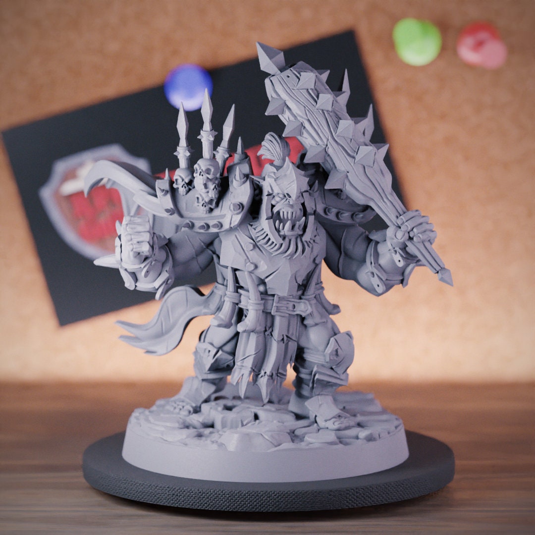 Orc Armored Brute Miniature Monster Berserker Dungeons and Dragons Mini ...