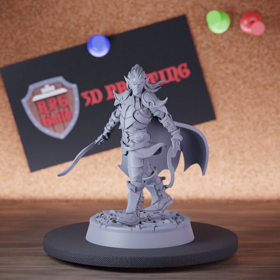 Elf Warrior Miniature Sword Fighter Mini Dungeons and Dragons Mini RPG ...