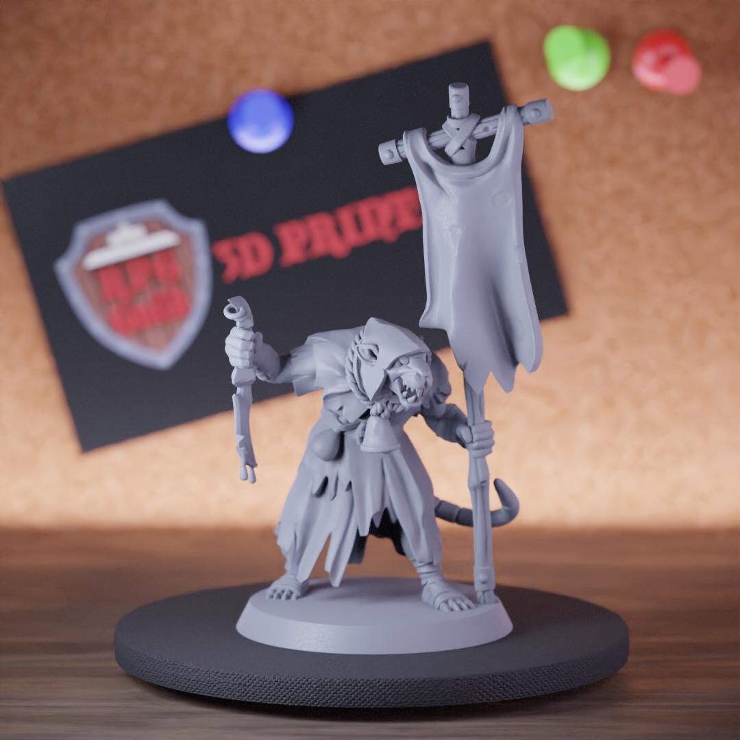 Ratmen Shaman Miniature Cultist Mini Dungeons and Dragons RPG Tabletop ...