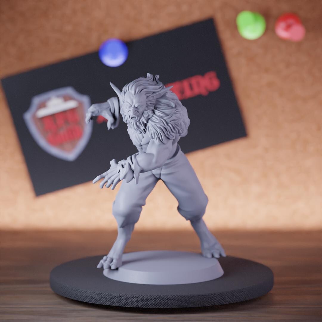 Wulfen Warrior Miniature Werewolf Mini Dungeons and Dragons RPG ...