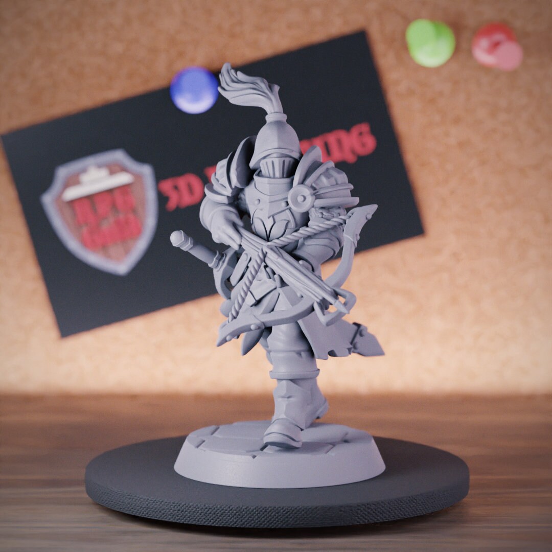 City Guard Crossbow Miniature Armored Warrior Dungeons and Dragons Mini ...