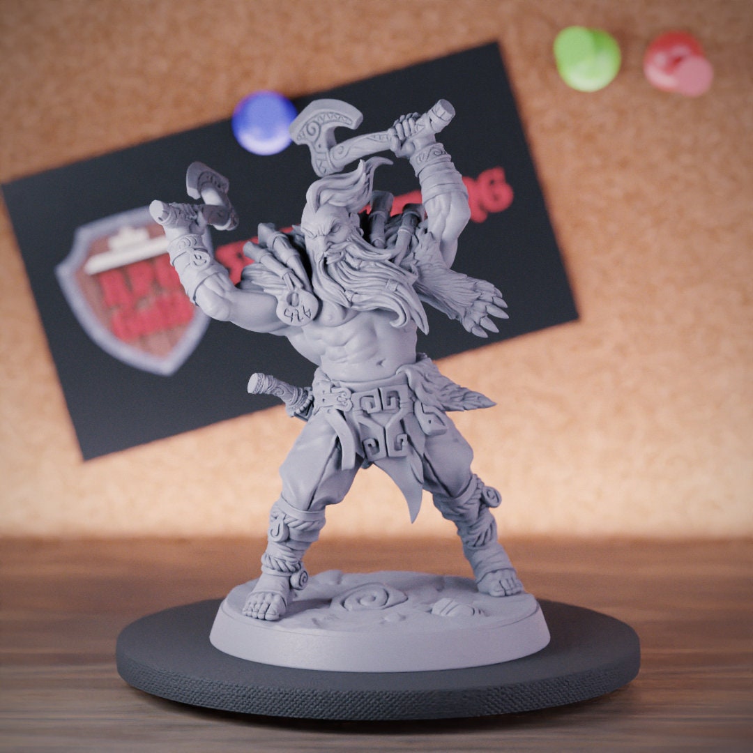 Northman Berserker Human Miniature Barbarian Dungeons and Dragons Mini ...