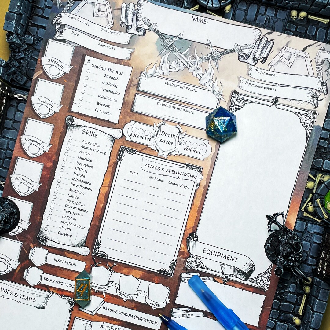 Dnd 5e Character Sheet Fighter Printable D&D 5e Fighter Sheet - Etsy Canada