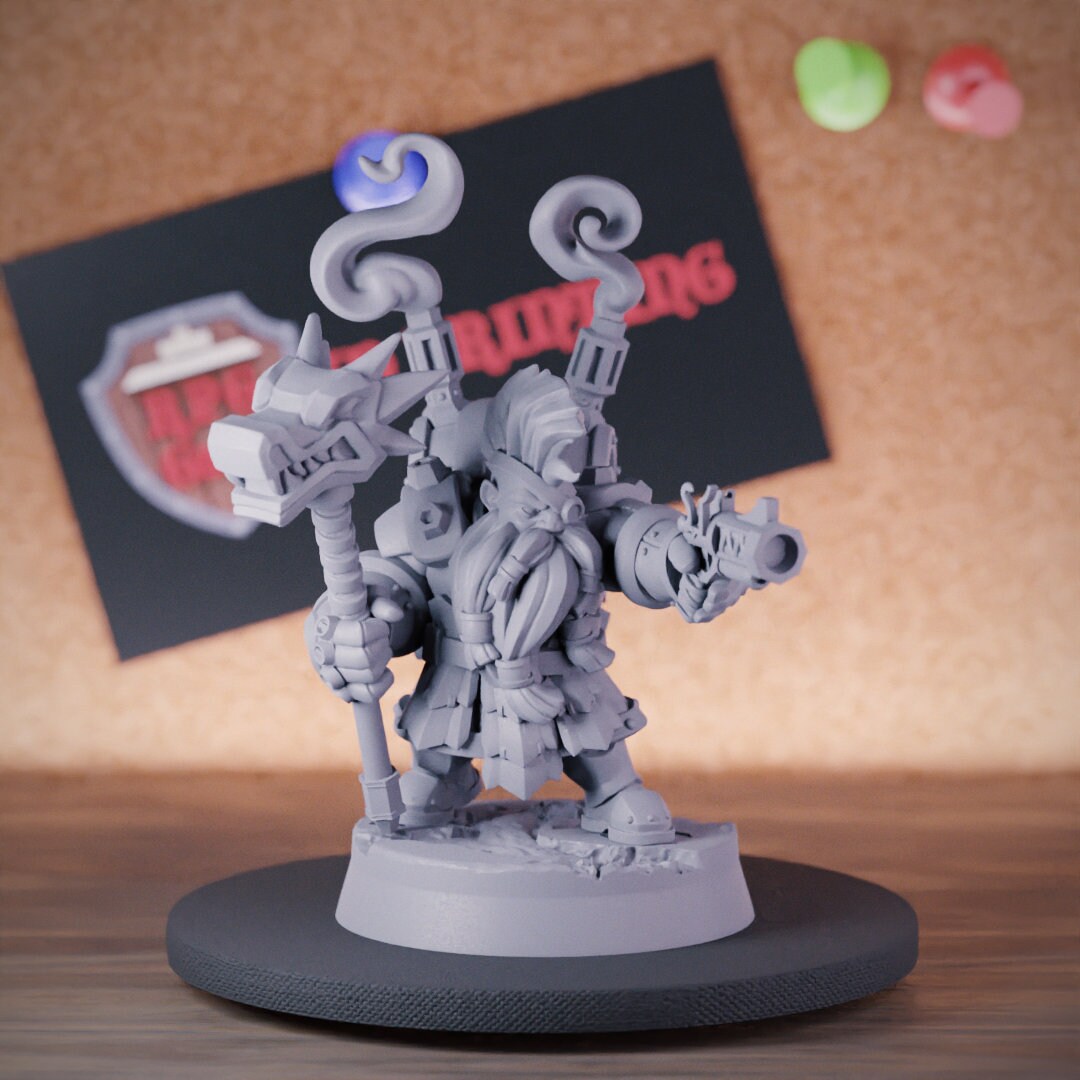 Dwarf Artificer Miniature Engineer Dungeons and Dragons Mini RPG ...