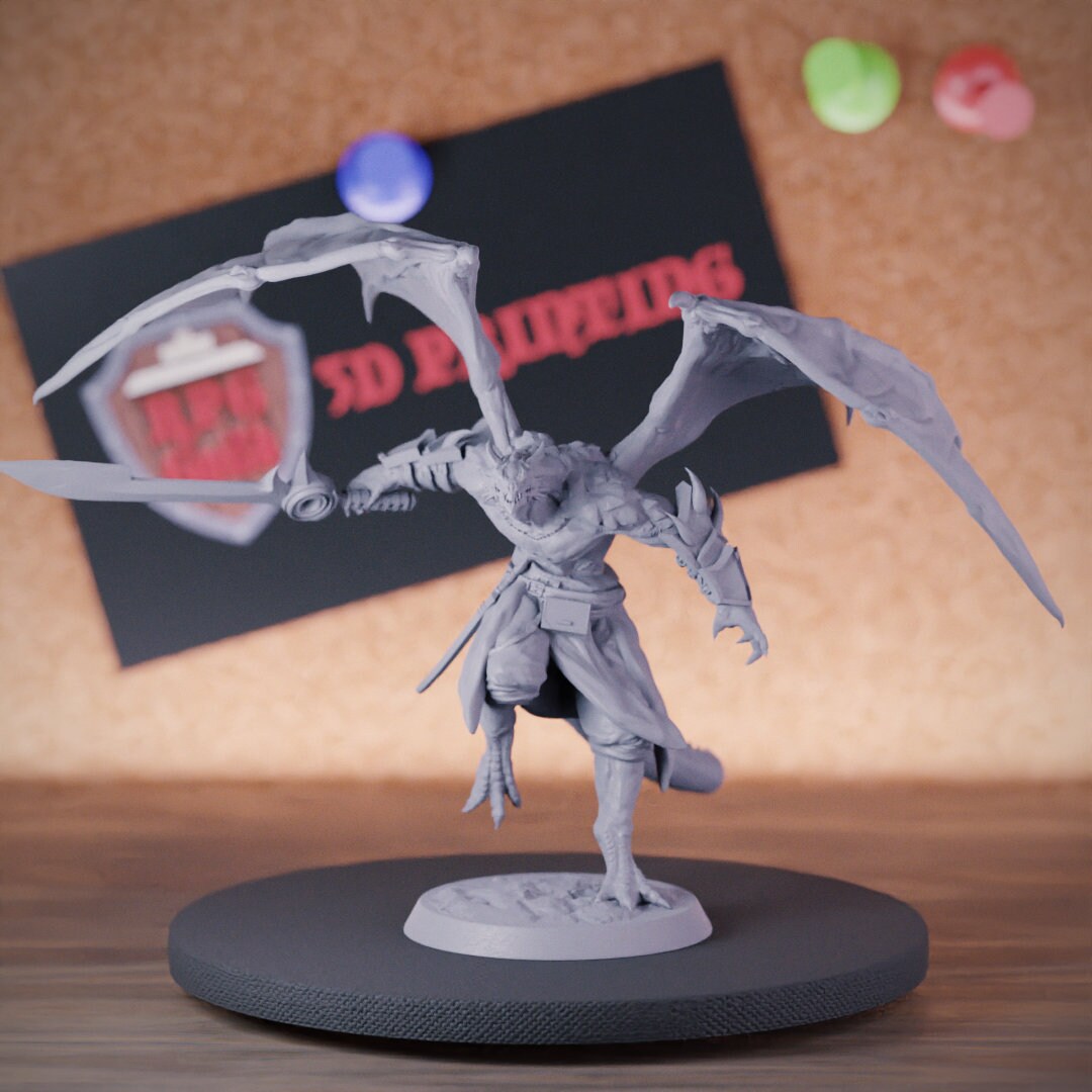 Dragonborn Fighter Miniature Monster Mini Dungeons and Dragons Mini RPG ...